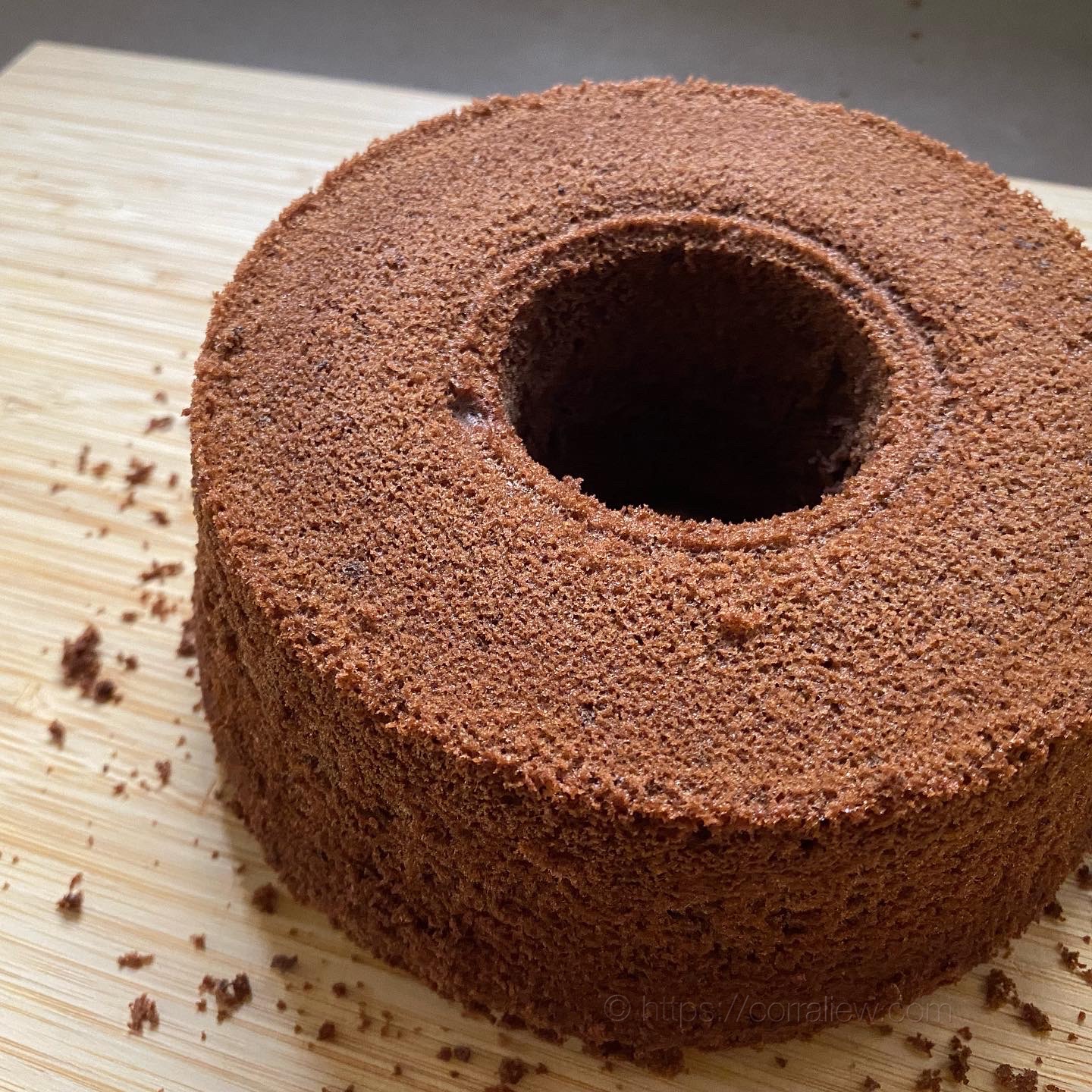 Double Chocolate Chiffon Cake for 6″ Tube Pan | 双重巧克力戚风蛋糕 6 寸中空模 ...